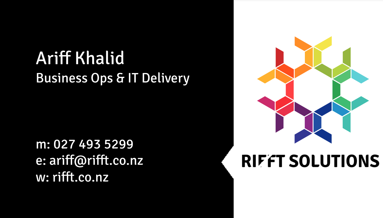 Ariff Business Card - Rifft Solutions