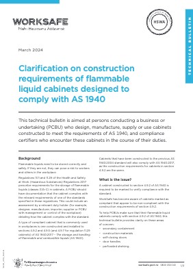 Technical Bulletin - Changes to AS1940 Flammable Storage Cabinets - Rifft Solutions